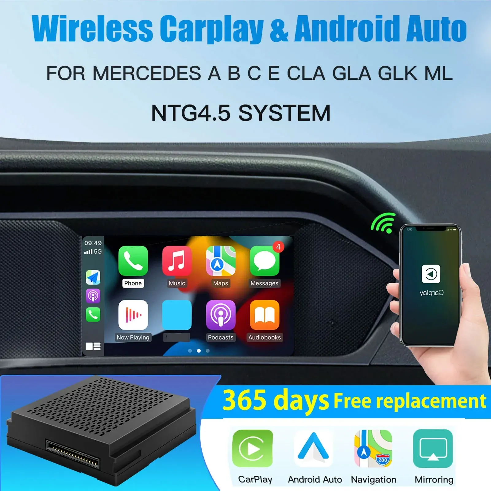 2024-New-upgrade-Wireless-Carplay-Android-Auto-NTG4-5-Becker-For ...
