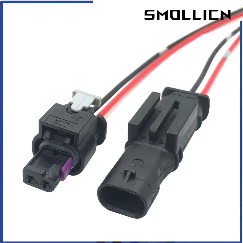 1 Set 2 Pin Tyco Amp Car Fuel Injector Wire Harness Connector ...