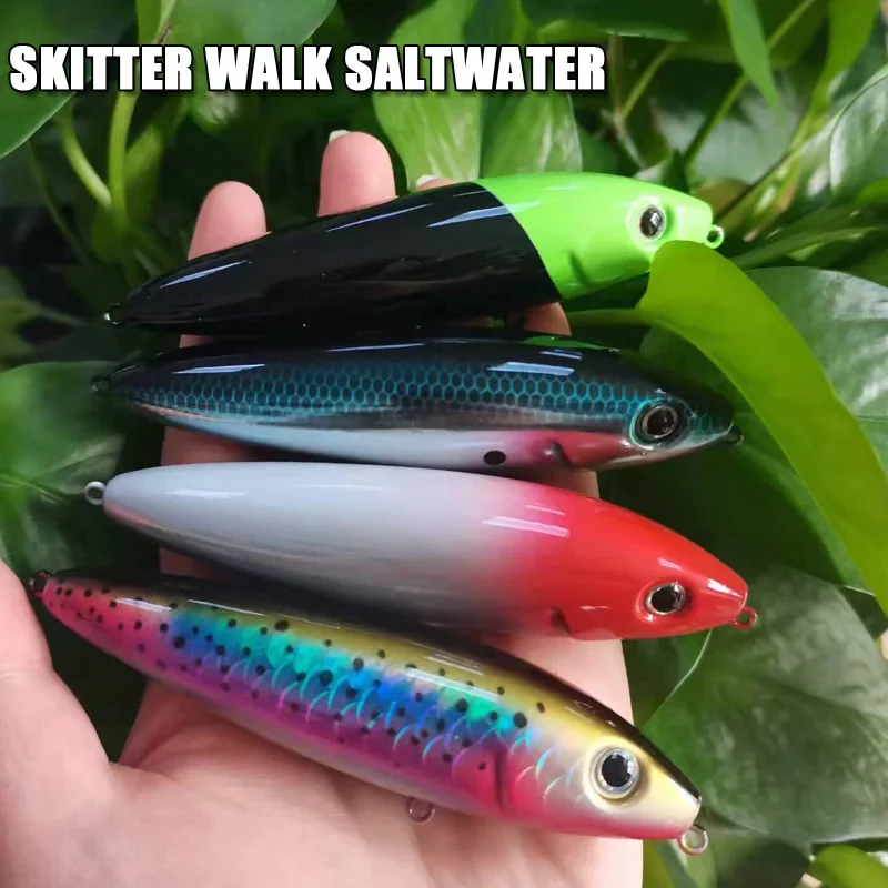 100mm-18g-Top-Water-Lure-Walk-The-Dog-Fishing-Bait-Saltwater-Trout-Bass ...