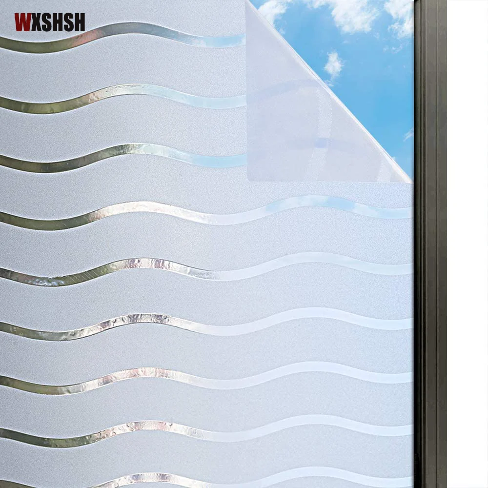 Stripe-Wave-Window-Sticker-Decorative-Static-Cling-Vinyl-Frosted-Drop ...