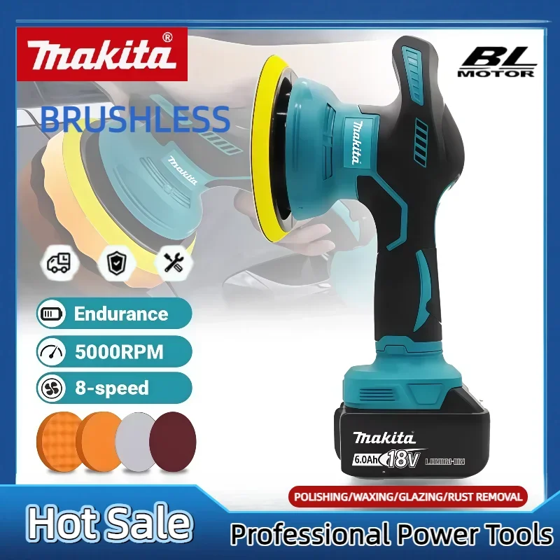 Makita Cordless 8 Gears Car Polisher Machine Electric For 18V-20V ...