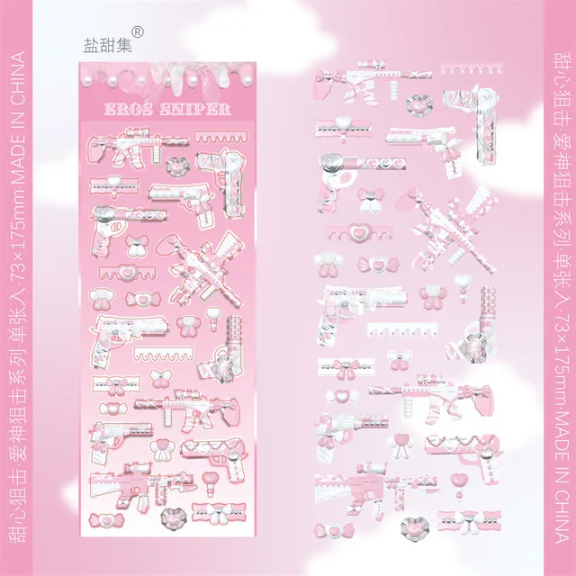 Kawaii Lolita Sniper Gun Series Stickers Book Scrapbooking Idol Card ...
