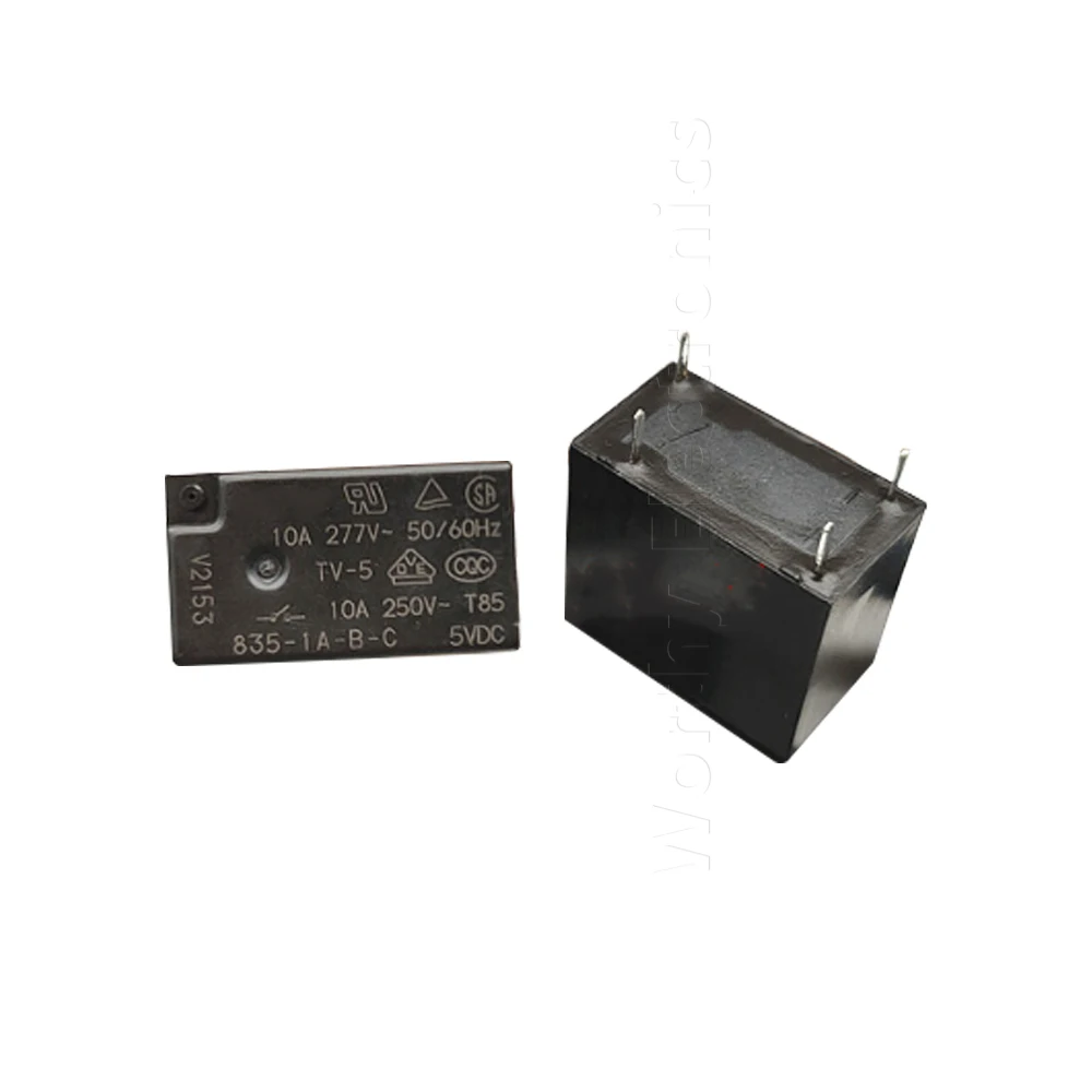 Free shipping 10PCS/LOT 835-1A-B-C 5VDC 10A 5V 4PIN Relay