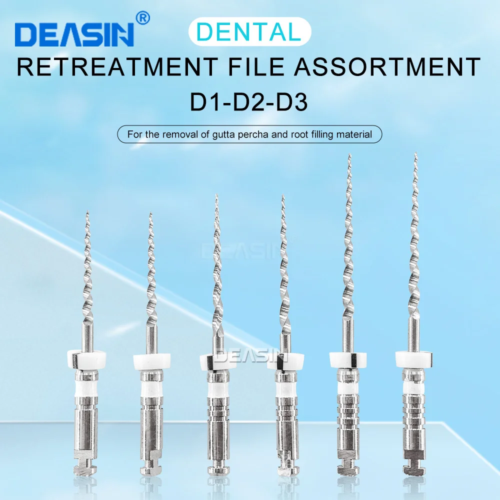6Pcs/Box Dental Retreatment Engine Root Canal NiTi File D1-D3 NiTi ...