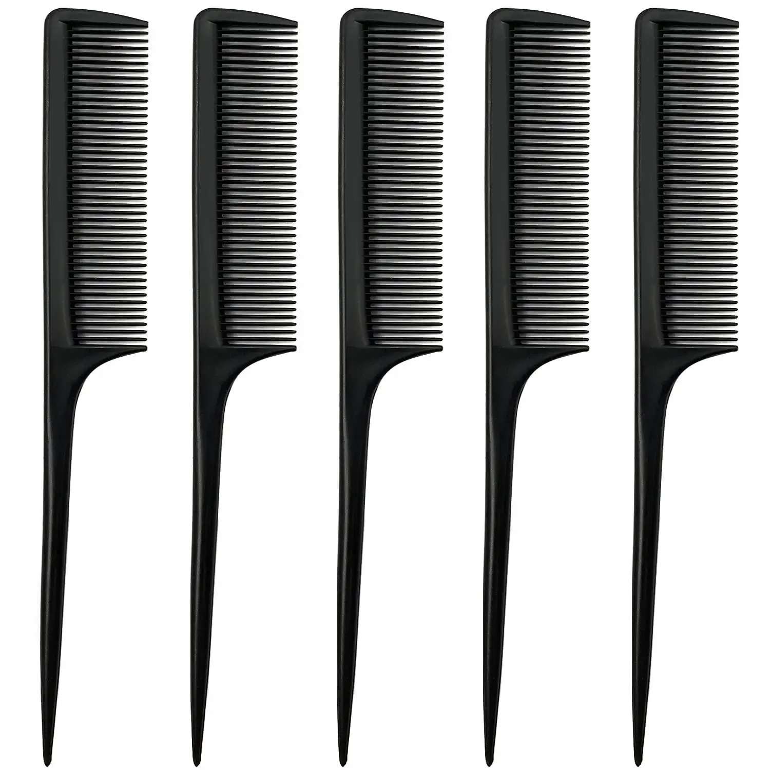 5PCS-Rat-Tail-Fine-Tooth-Comb-Carbon-Fiber-Teasing-Styling-Comb-Anti ...