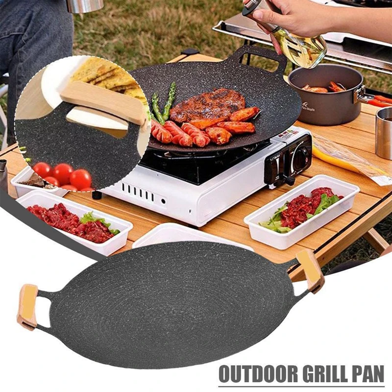 Kitchen-Non-stick-Grill-Pan-28cm-Outdoor-Roastig-Frying-Pan-Barbecue ...