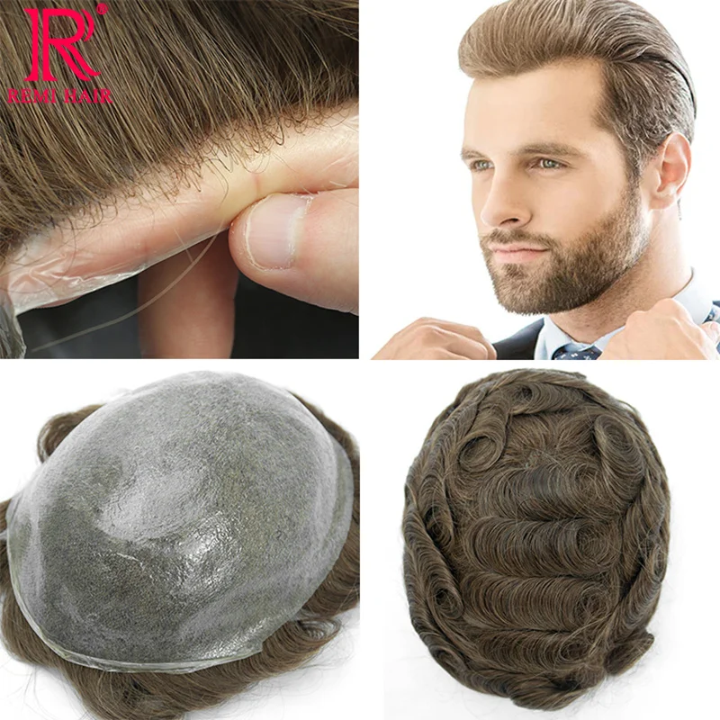 Pelucas-de-cabello-humano-Real-para-hombres-tup-piel-fina-cabello ...