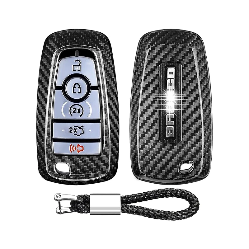 Real Carbon Fiber Key Fob Cover for Ford Bronco Key Case Shell ...