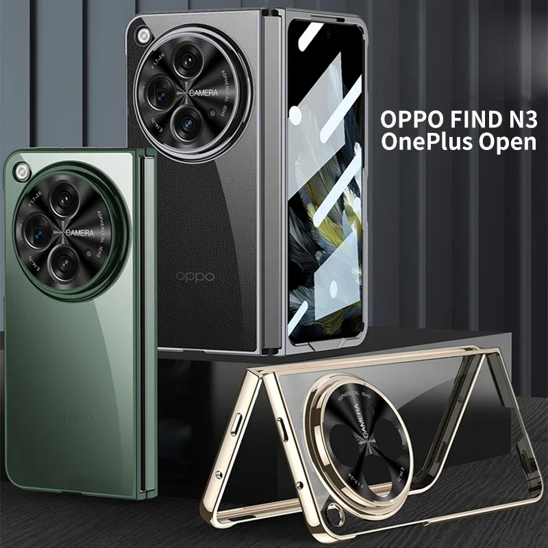 For-OnePlus-Open-Phone-Case-Plating-Clear-Armor-Shockproof-Transparent ...