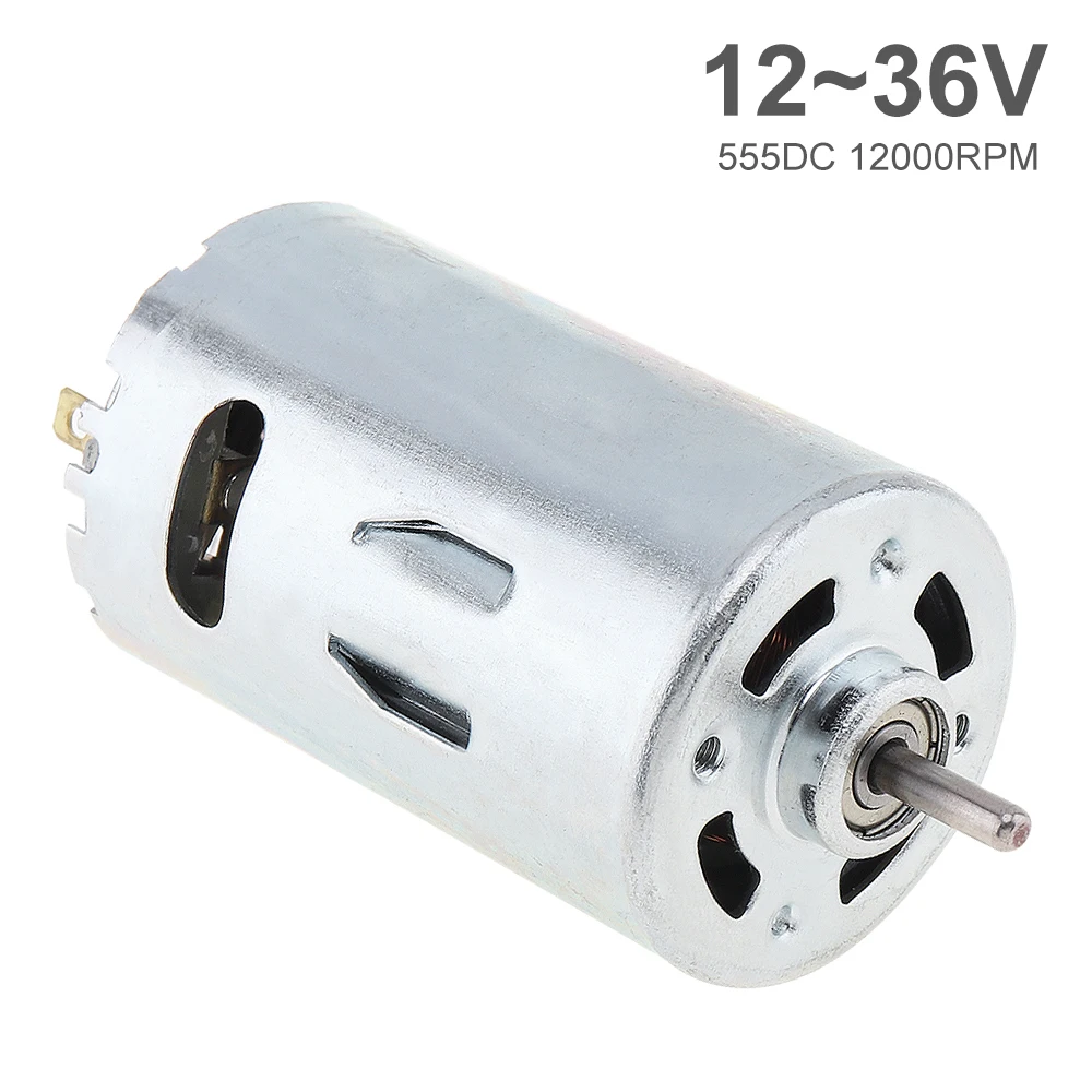 12-36V 555 DC Motor 3500-12000RPM High-speed Large Torque Ball Bearing ...