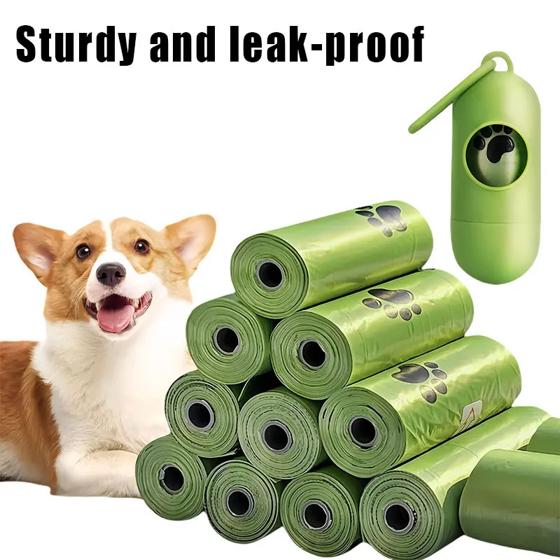 Random-Color-Cartoon-Paw-Graphic-Dog-Poop-Bags-Pet-Poop-Bags-Leak-Proof ...