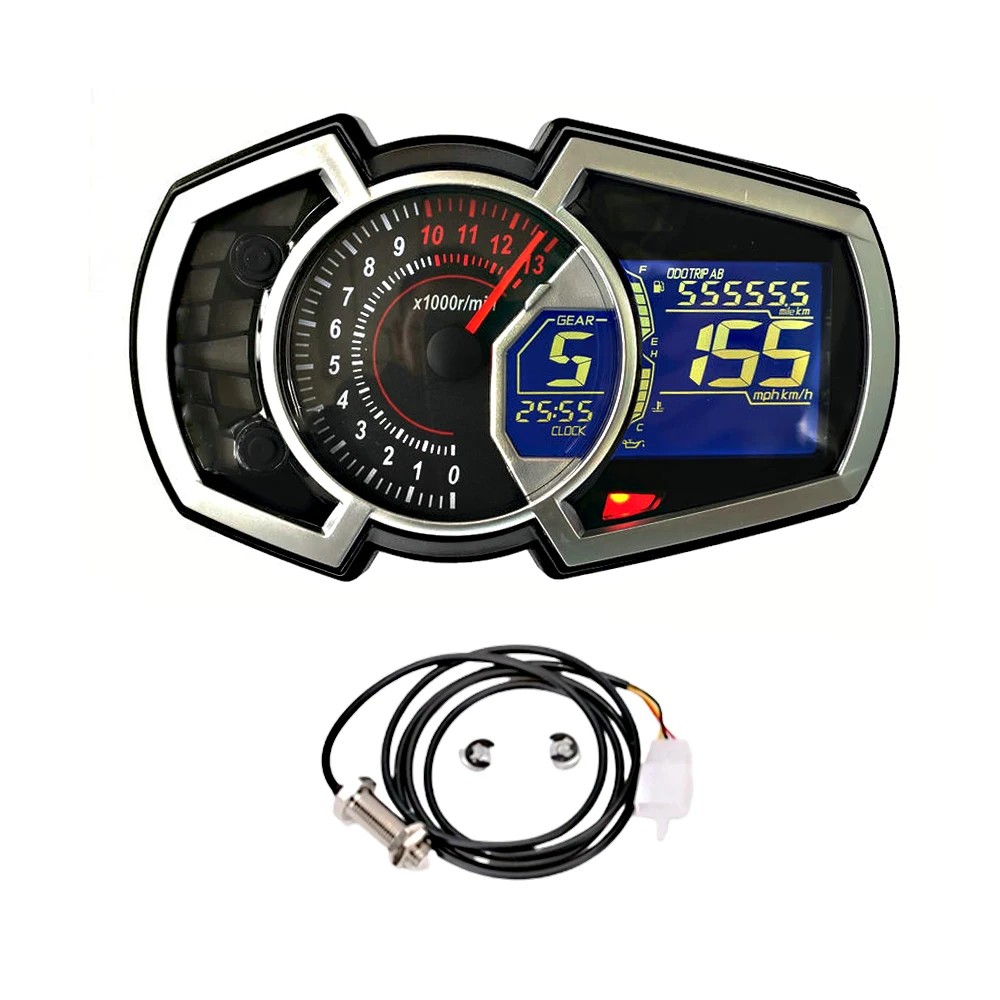 Motorcycle LED Speedometer Odemeter Tachometer Oil Gauge Digital Meters ...