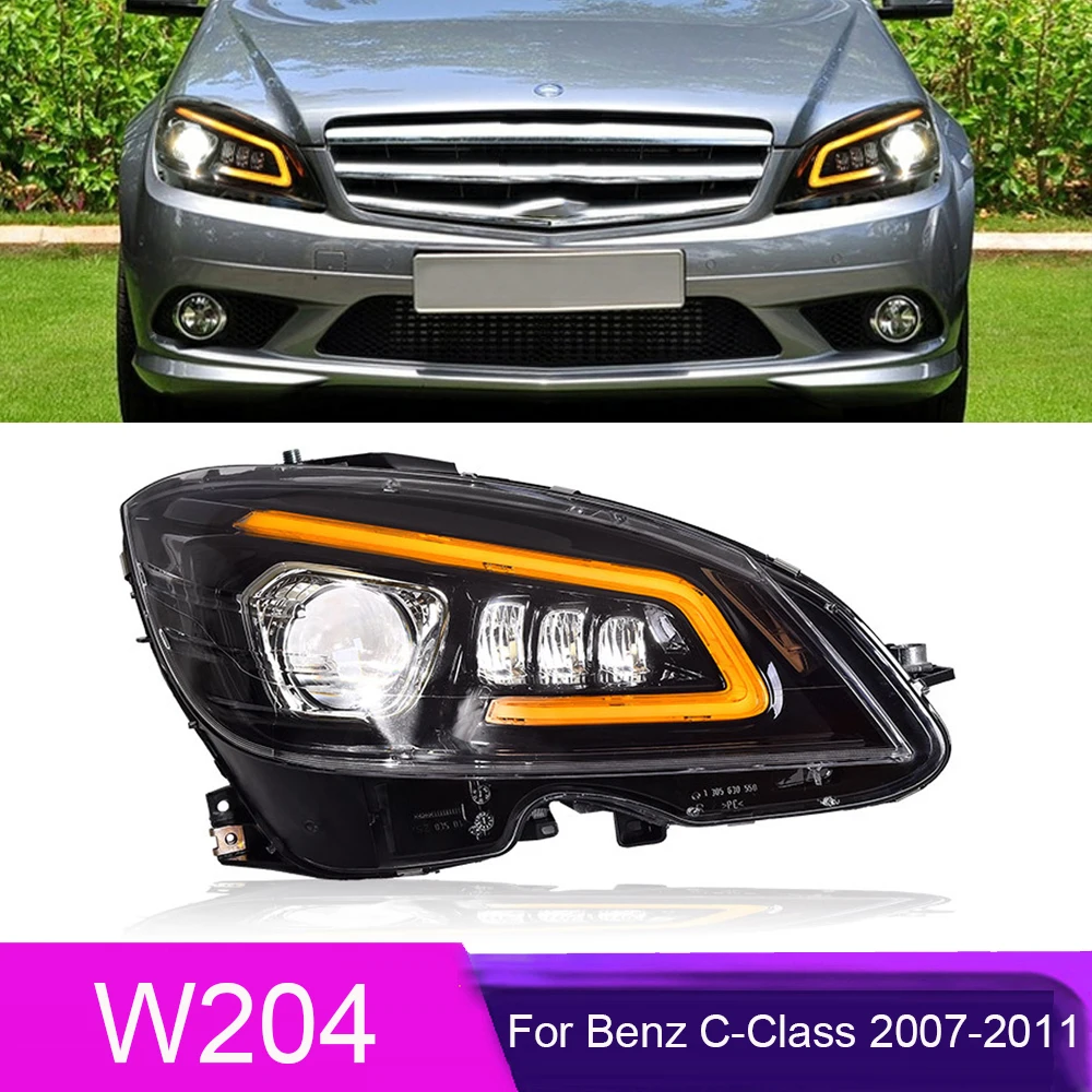 Car Styling For Mercedes Benz C Class W204 Headlights 2011-13 C180 C200 ...