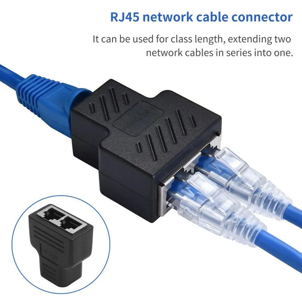 Internet Splitter RJ45 1 to 2 Ethernet Adapter Connector 1 to 2 Ways ...