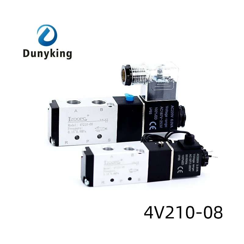 5Way-2-Position-Electric-Solenoid-Valve-4V210-08-1-4-Port-Size-DC12V ...