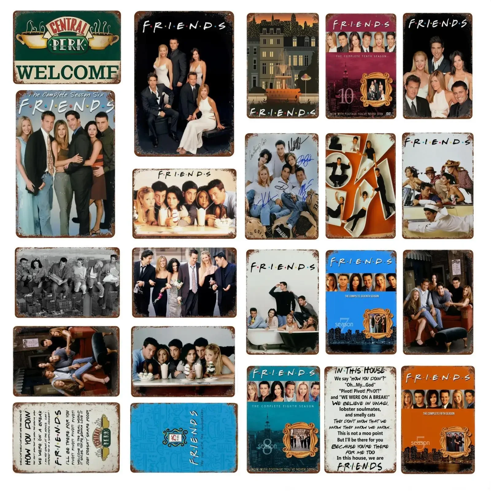 Classic TV Show Series Friends Retro Poster Metal Tin Sign Plaque Wall ...