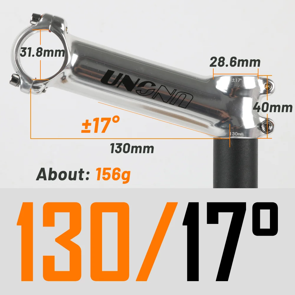 UNO Silver Bike Stem Ultralight 7 17 35 Degree MTB Road Stem for Fork ...