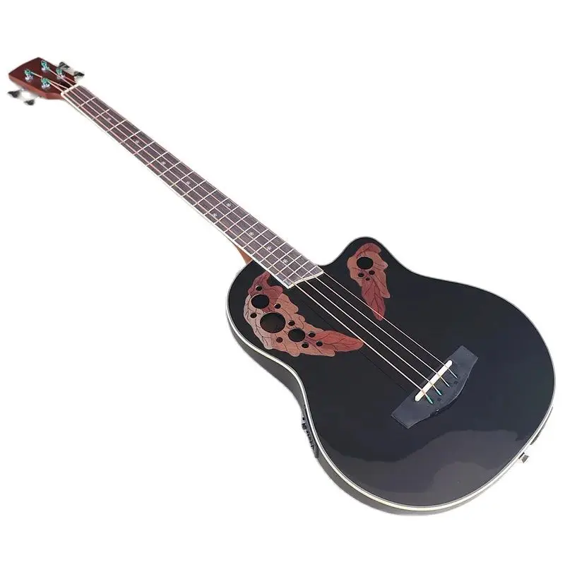 Round-Back-Electric-Acoustic-Bass-Guitar-4-Strings-43-Inch-Cutaway ...