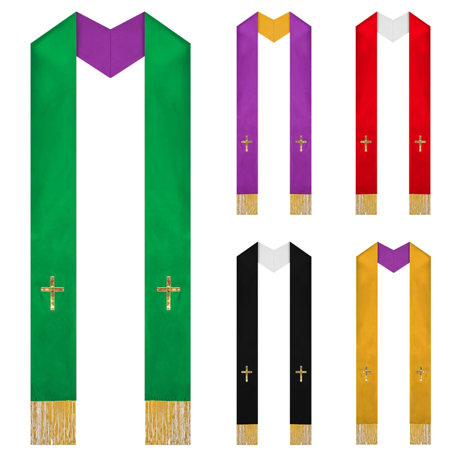 Anglican Priest Stole Clergy with Cross Tassels Unisex Adults Catholic ...