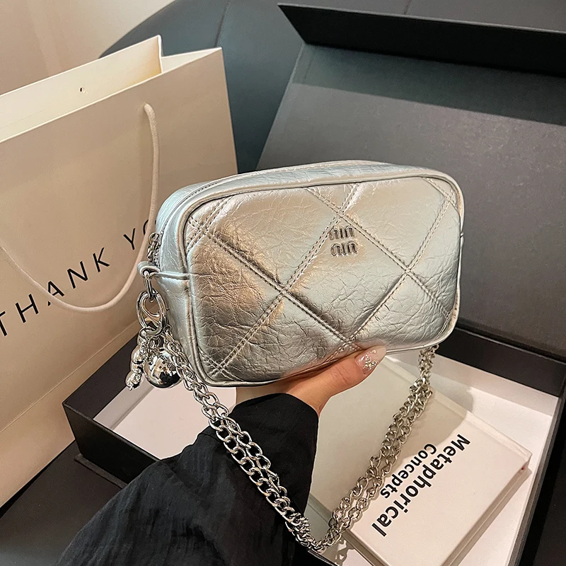 Top-Handle Luxury Silver Bowling Bag Women Bags Luxury Brand Designer's ...