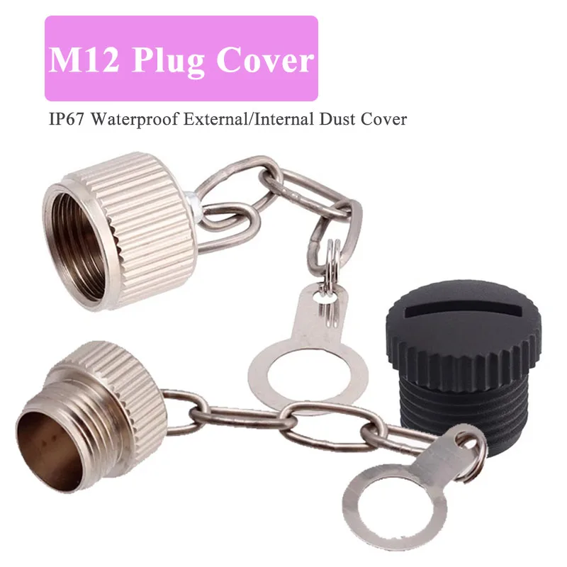 M12 Aviation Plug Dust Cover Outdoor IP67 Plastic Metal Waterproof Cap ...