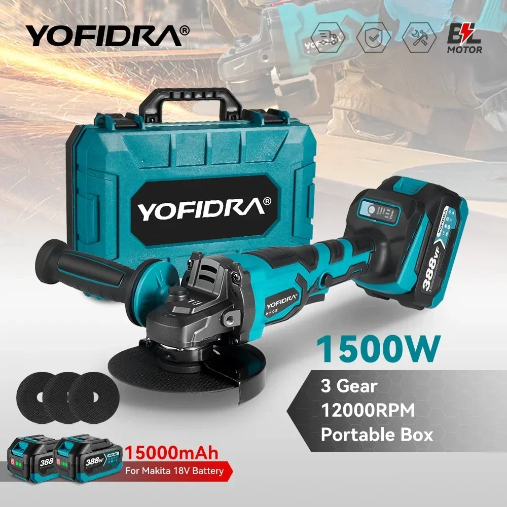 YOFIDRA-125mm-Brushless-Angle-Grinder-3-Gears-Cordless-Grinding-Machine ...