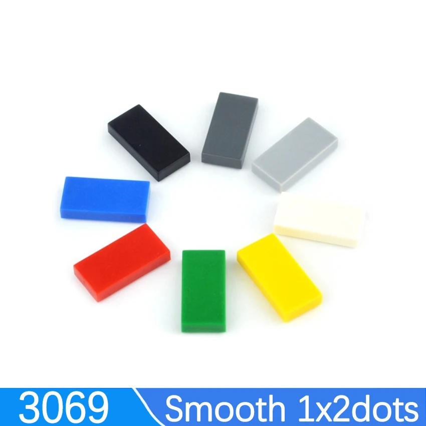 200Pcs MOC Flat Tile 3069 Accessories 1x2 Smooth Panel Assemble Parts ...