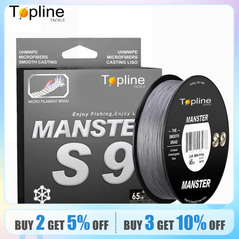 Topline-Tackle-S9-Manster-Series-500M-PE-Line-9-Strand-Reverse-Spiral ...
