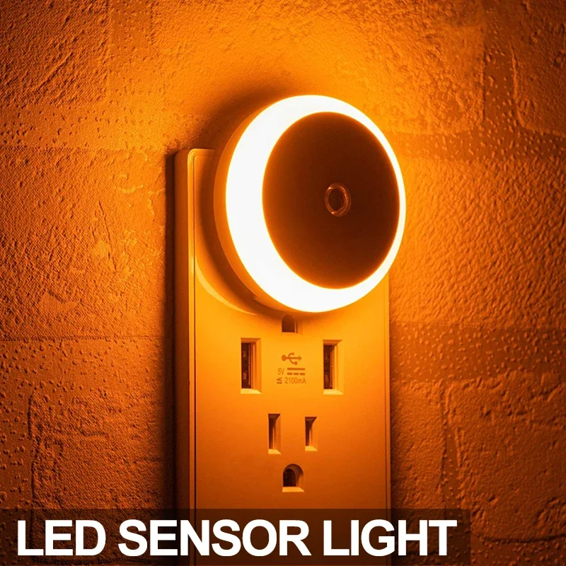 Light-Sensor-LED-Night-Light-EU-US-Plug-in-Wall-Lamps-Bedroom-Kitchen ...