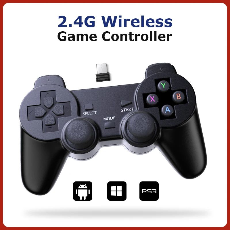 2.4G Wireless Gamepad For PSP / PC / TV Box /Android Phone Game Controller Joystick For Super ...