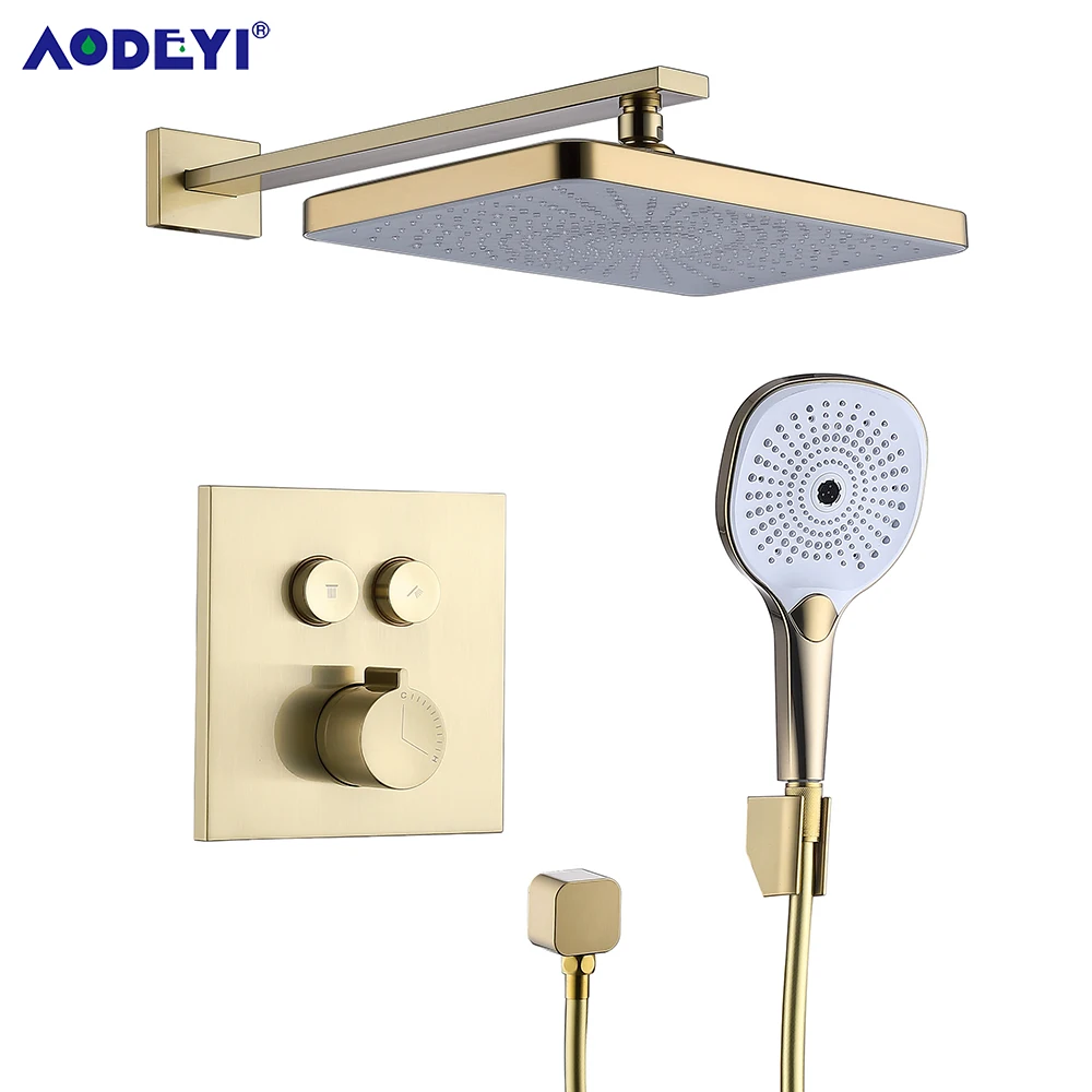 Shower-Set-Square-Head-SPA-Rainfall-Showers-System-Bathroom-Wall-Mount-Bath-Faucet-Hot-Cold ...