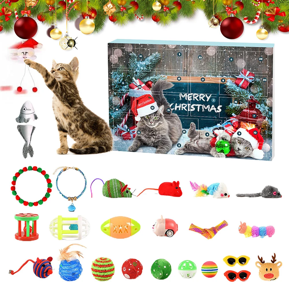 Christmas Cat Advents Calendar 24 Days Countdown Calendar Surprise ...