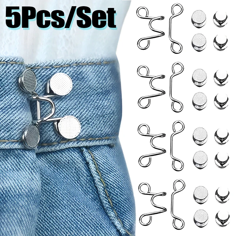 5-1Set-Adjustable-Jean-Button-Pins-Detachable-Metal-Pants-Snap-Fastener ...