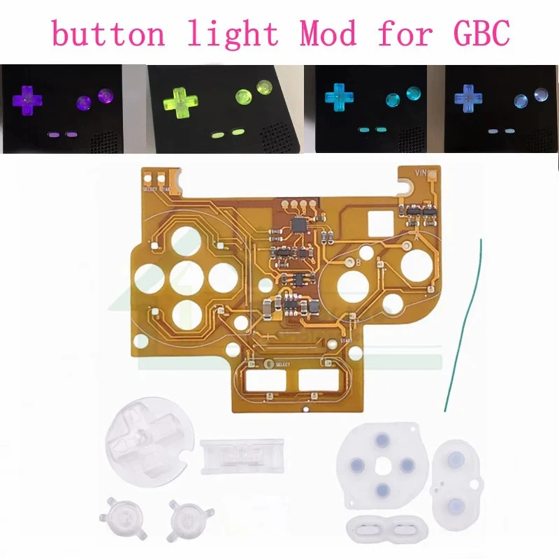For-GBC-A-B-D-Pad-Button-Select-Start-Button-Light-DIY-Mod-Kit-for ...
