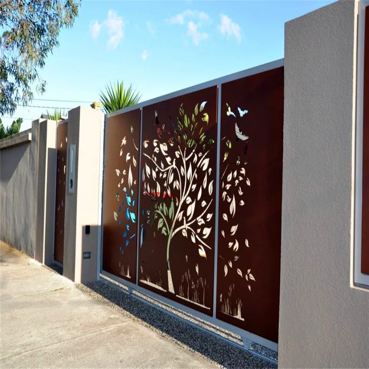 Modern Laser Cut Aluminum Decorative Garden Metal Privacy Fence Panels ...