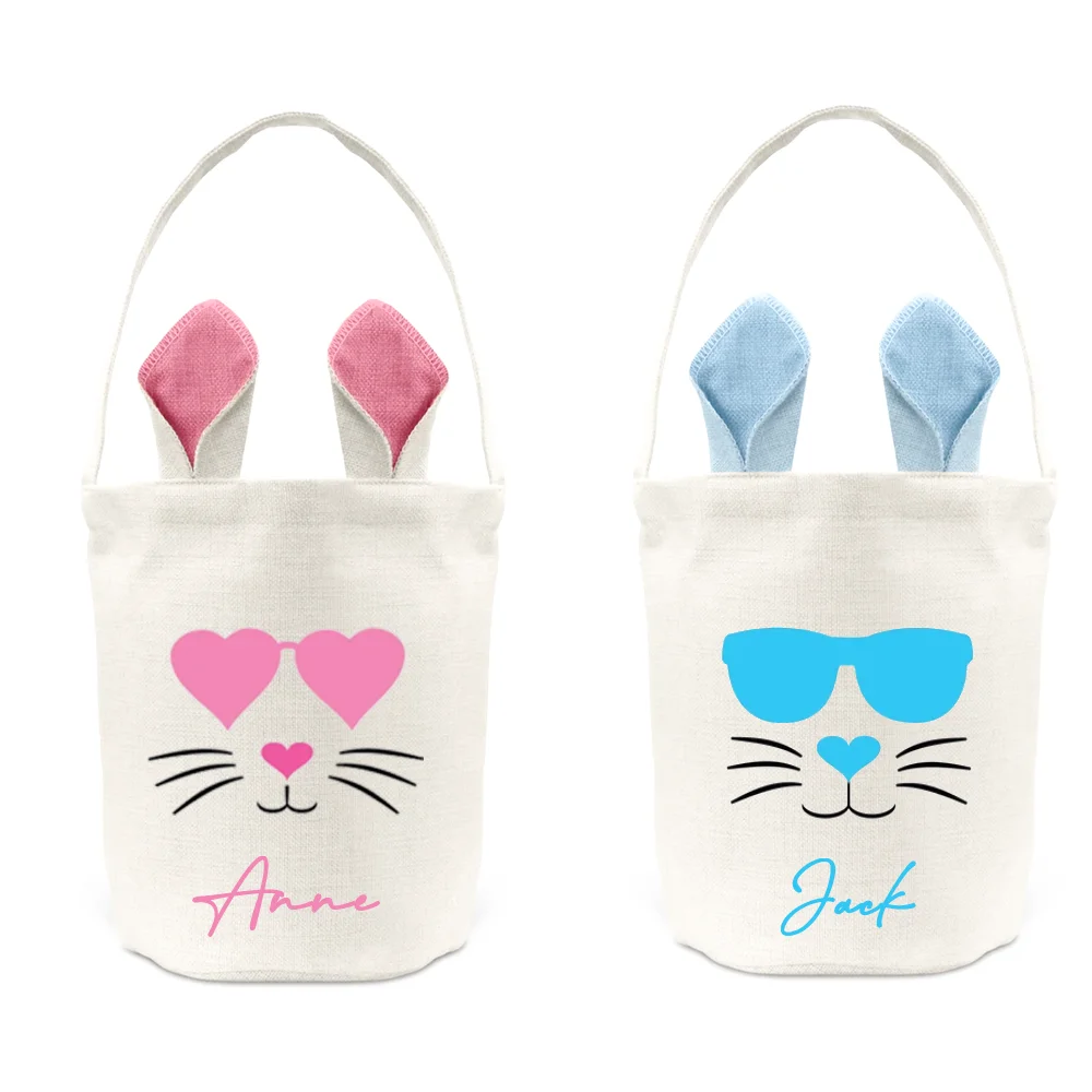Personalised Rabbit Egg Hunt Bucket for Boys Girls Kids Custom Happy ...