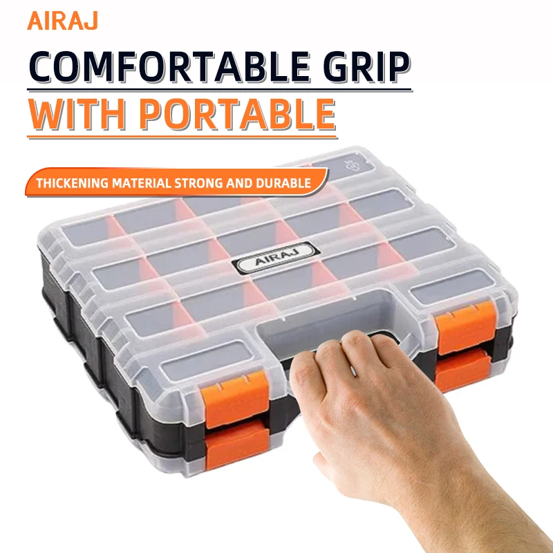 AIRAJ-ABS-Plastic-Parts-Box-34-Compartments-Organizer-with-Removable ...