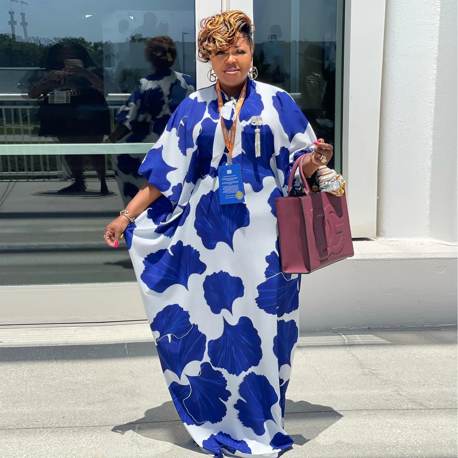 Plus-Size-Elegant-Floral-Print-Dress-Women-Loose-Pretty-Cloth-Lady ...