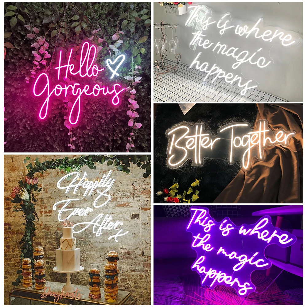 Custom-Neon-Sign-Waterproof-Led-Light-Wedding-Party-Art-Visual-Neon ...