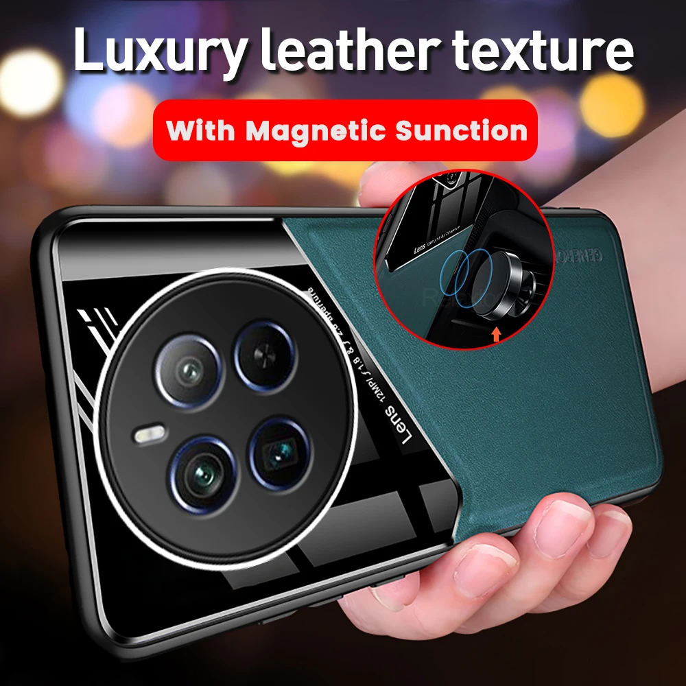 Leather-Magnetic-Back-Cover-For-Realme-12-Pro-Pro-Plus-5G-Case-TPU-Soft ...