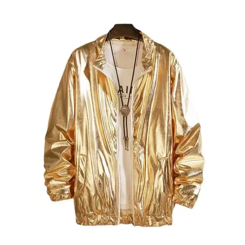 Shiny-Gold-Metallic-Varsity-Jackets-Coats-Men-2023-Spring-New-Nightclub ...