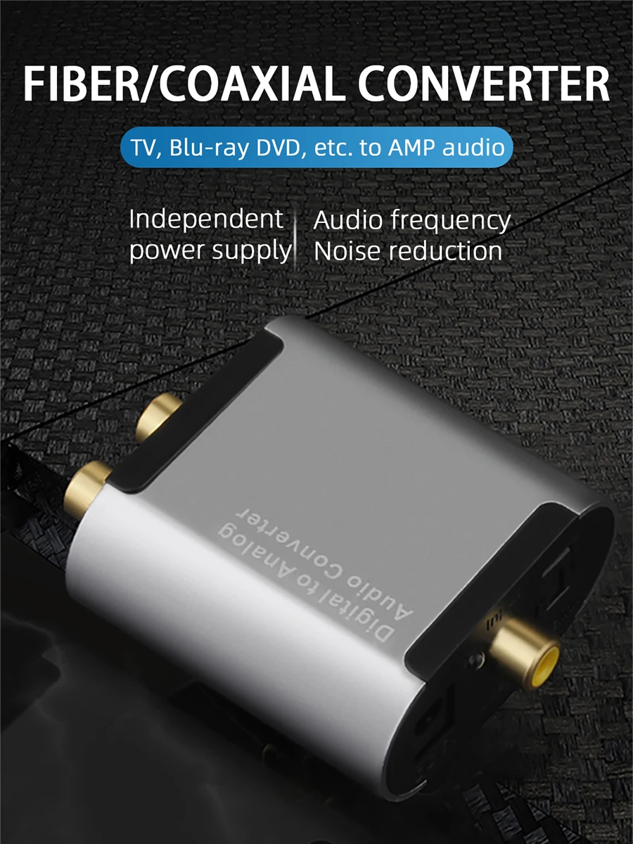 Digitale Audio Adapter Coax Optical Fiber Toslink Naar Analoog L/R Rca ...