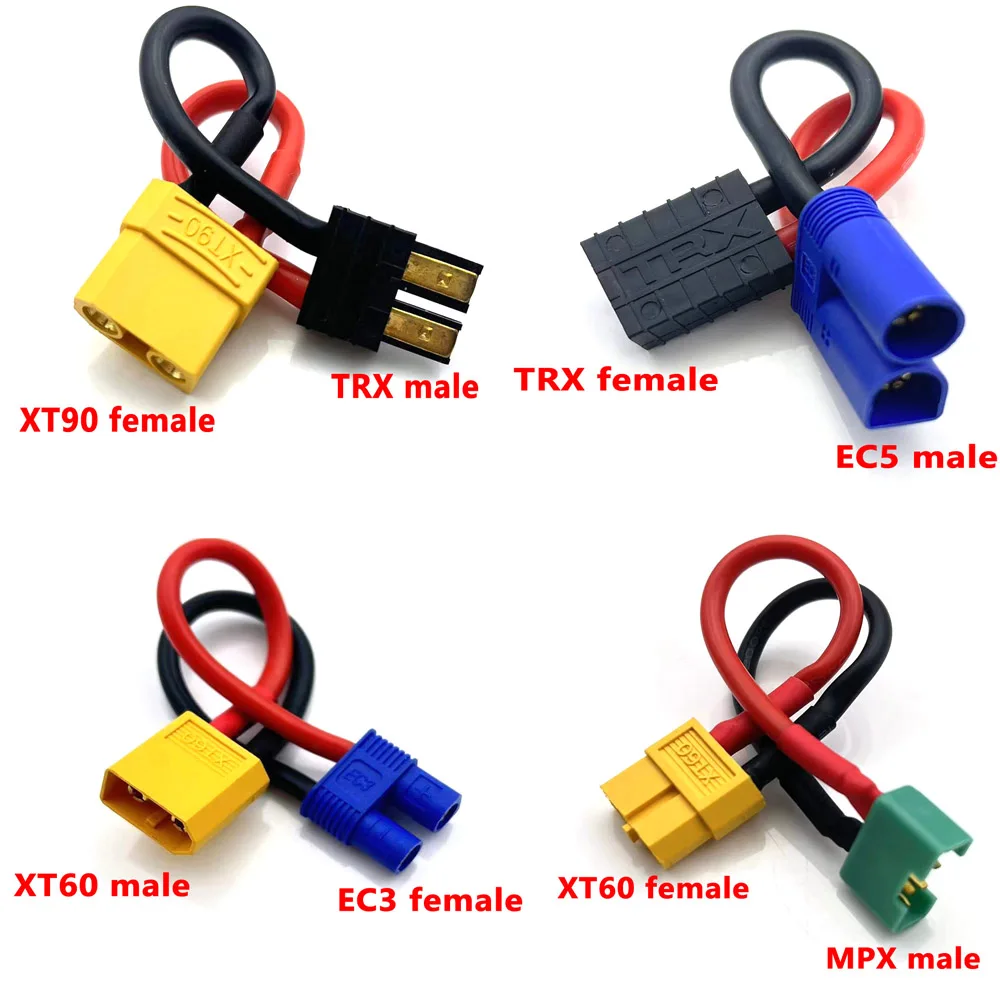 1pcs 10CM EC3 EC5 XT30 XT60 XT90 MPX TRX XT150 T Plug Charge Lead to ...
