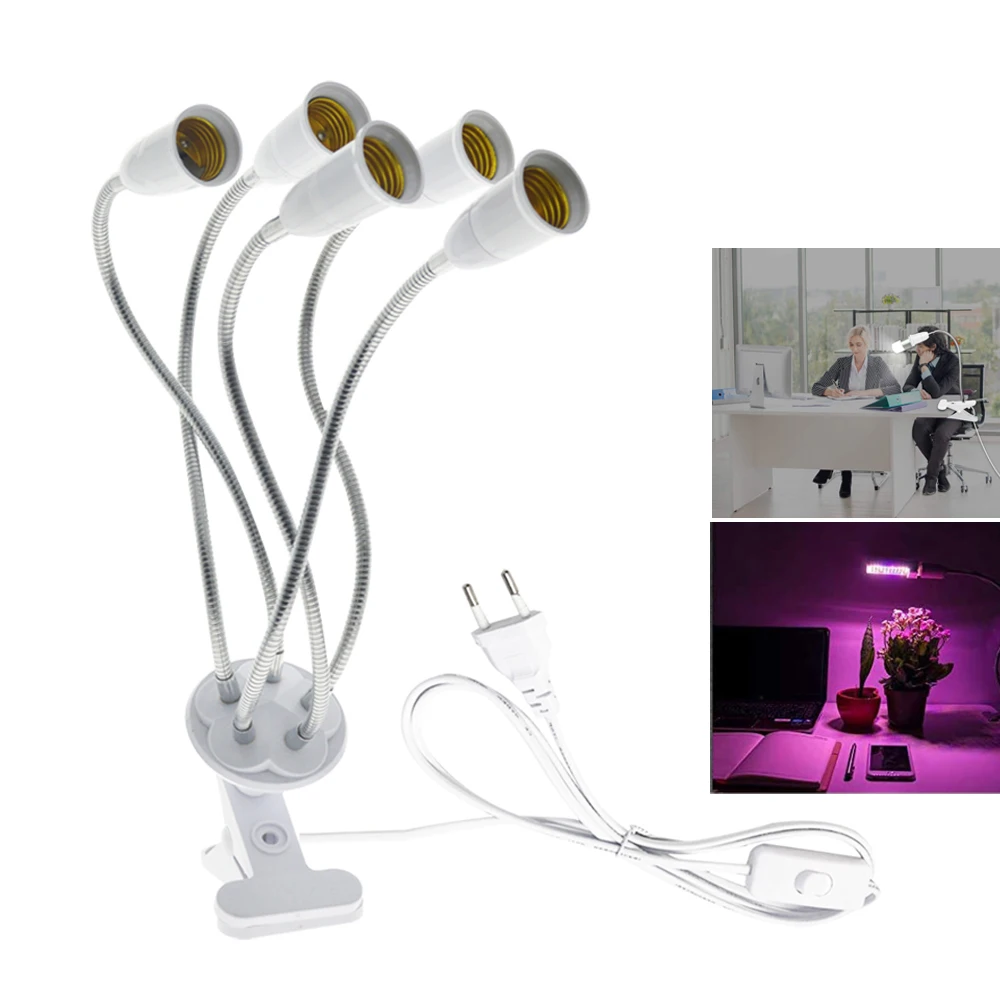 E27-Desk-flexible-Clip-Lamp-Holder-LED-Lamp-Holder-EU-US-Plug-Single ...