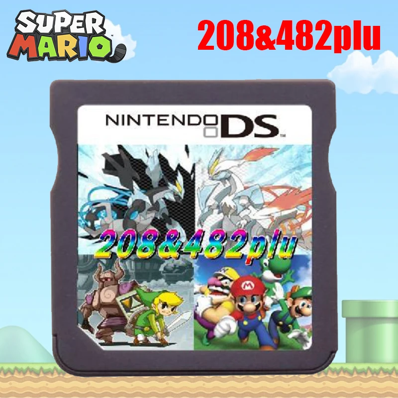 Tarjeta de juego combinada de Super Mario 3DS NDS, Cartucho de videojuegos de Pokémon, 208 y 482 ...