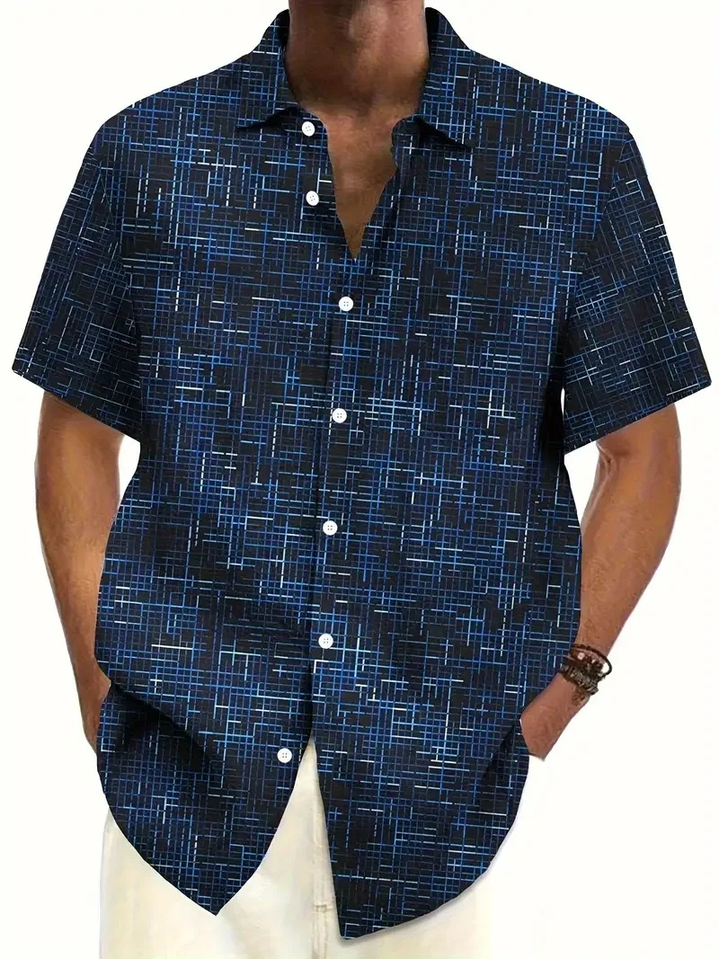 2024 New Men's Vintage Fashion Casual Sleeve Button White Dot Print ...
