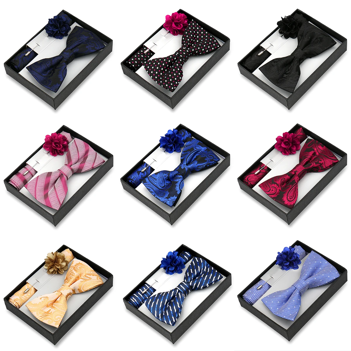 Classic High Quality Bow Tie Set Box Gift For Men Fashion Elegant ...