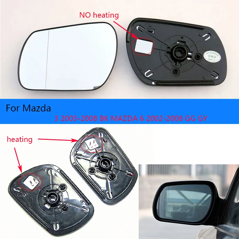 Car mirror body 69-1G7 door mirror glass with heated function for Mazda ...