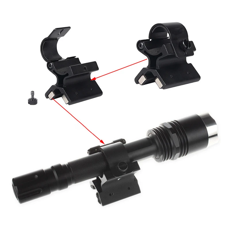 Magnetic Flashlight Clip Quick Release Bracket 20mm Picatinny Rail ...