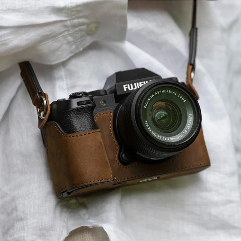 Roadfisher-Vintage-Genuine-Real-Leather-Camera-Bag-Pouch-Protective ...